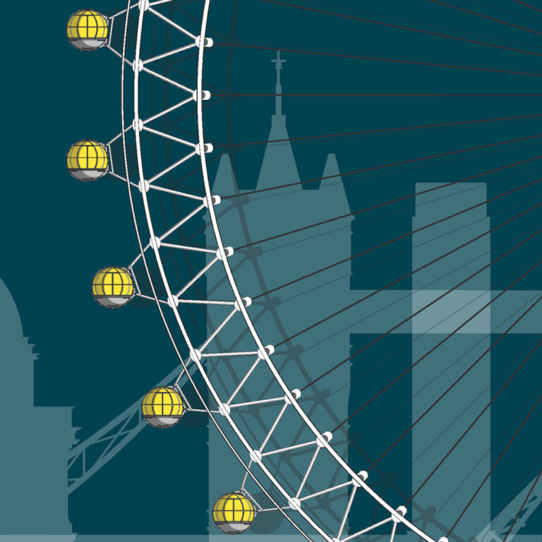 London Eye Limited Edition Print - A Giclee print by Linescapes